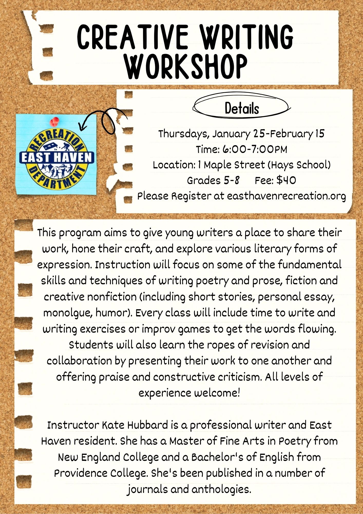 East Haven Recreation Department: Online Registration by MyRec.com ...